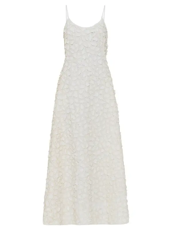Gabriela Hearst Nexus Embroidered Linen Maxi Dress - Ivory
