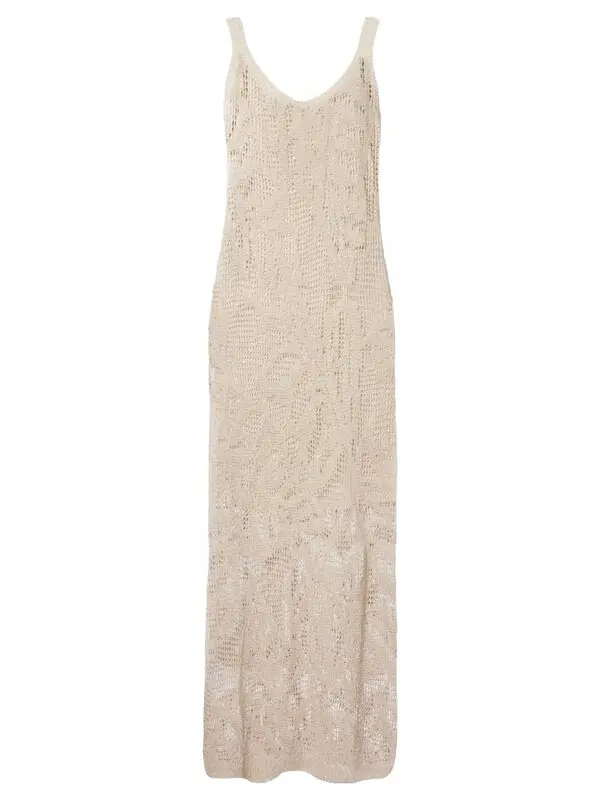 Brunello Cucinelli Knitted Midi Dress - Beige