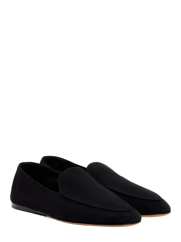 THE ROW Awar Suede Loafers - Black