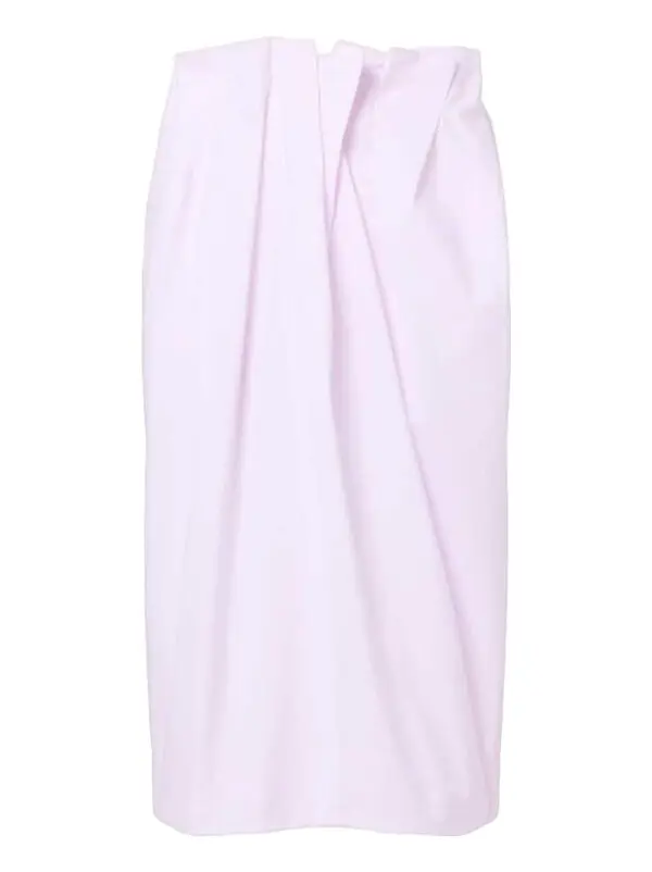Simone Rocha Pleated Cotton Pencil Skirt - Pink