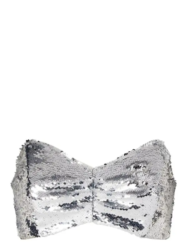 Simone Rocha Sequined Bandeau Top - Silver