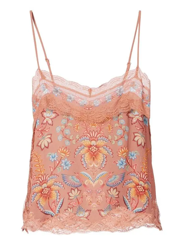 Farm Rio Floral Lace-trimmed Camisole - Multicoloured