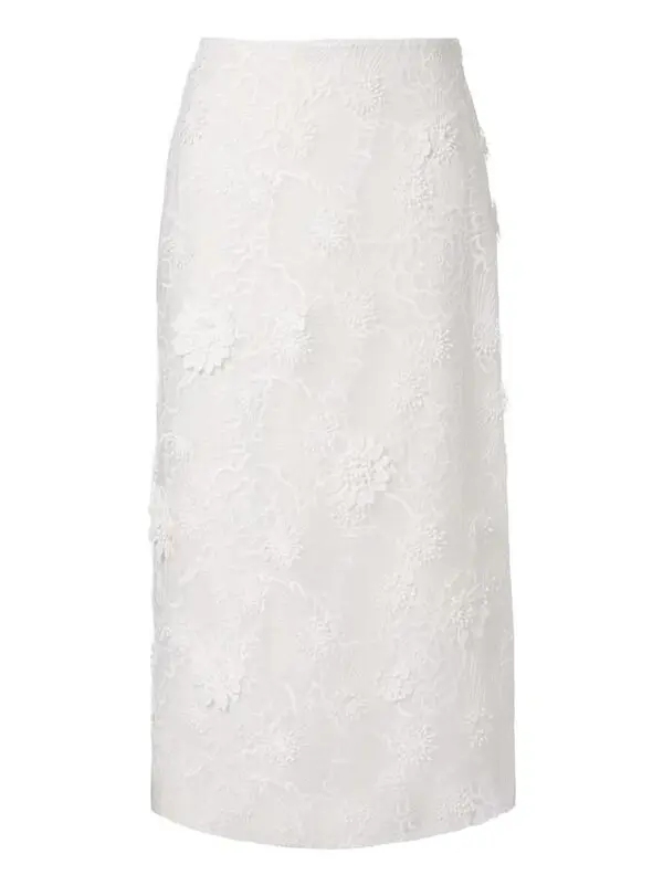 Dorothee Schumacher Sheer Meadow Floral Organza Midi Skirt - White
