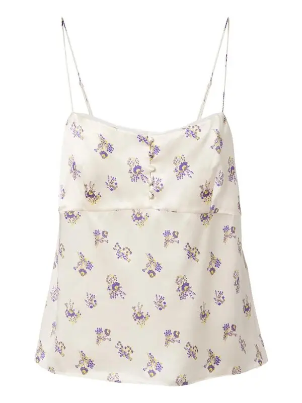 Dorothee Schumacher Floral Silk Satin Camisole - White