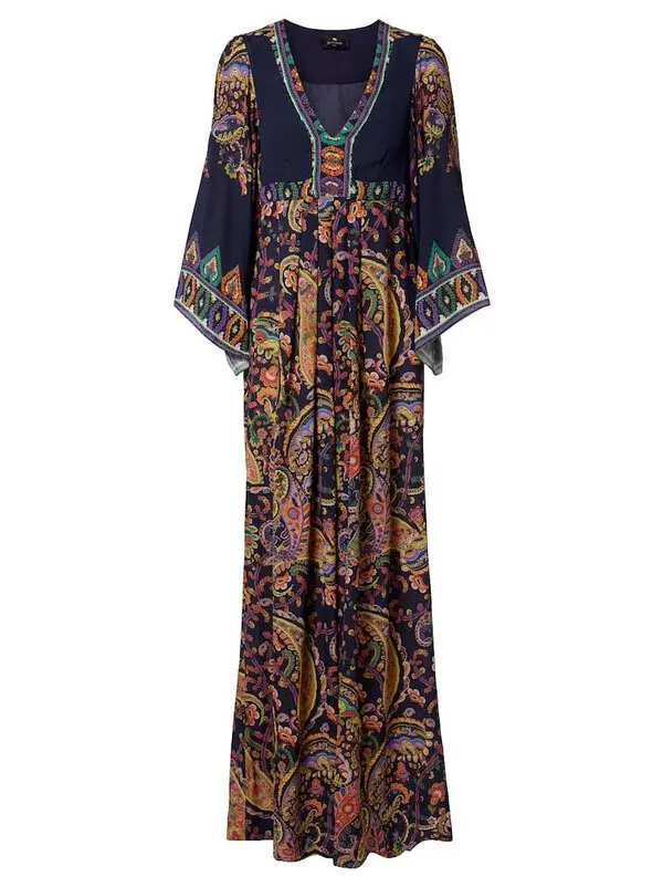 Etro Paisley Maxi Dress - Blue