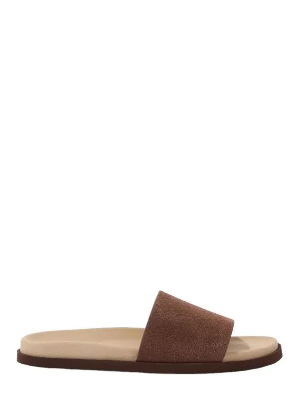 Brunello Cucinelli Suede Slides - Brown
