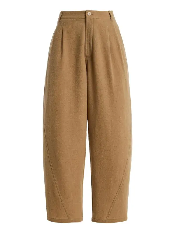 DARKPARK Phebe Cashmere-wool Wide-leg Pants - Taupe