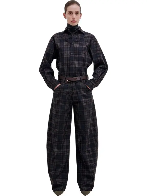 DARKPARK Khris Tartan Barrel-leg Pants - Plaid