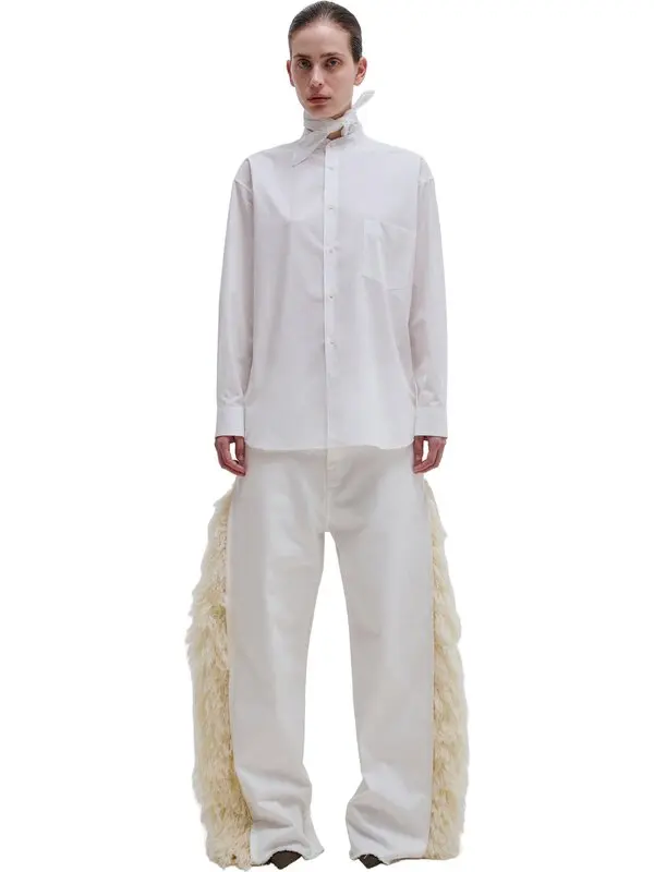 DARKPARK Meg Detachable Foulard Cotton Shirt - White