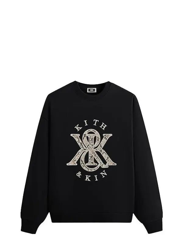 Kith K&k Python Nelson Crewneck Sweatshirt - Black