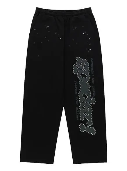SP5DER Rhinestone Punk V2 Sweatpant - Black