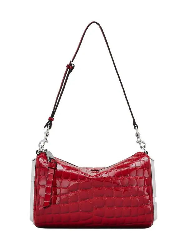 Marc Jacobs The Glossy Croc Snapshot Shoulder Bag - True Red