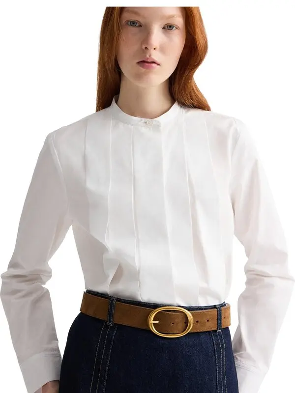TWP Cotton Shirting Top - White