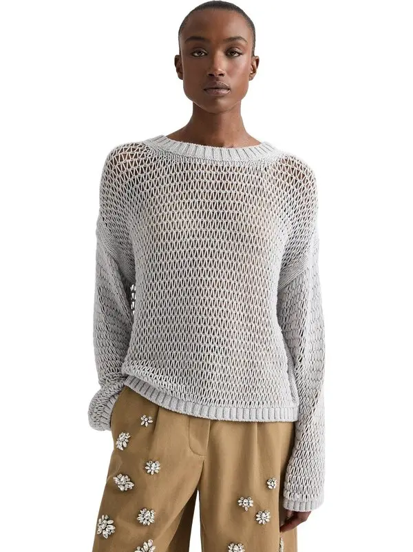 TWP Open Range Cotton Wool Sweater - Light Heather Grey