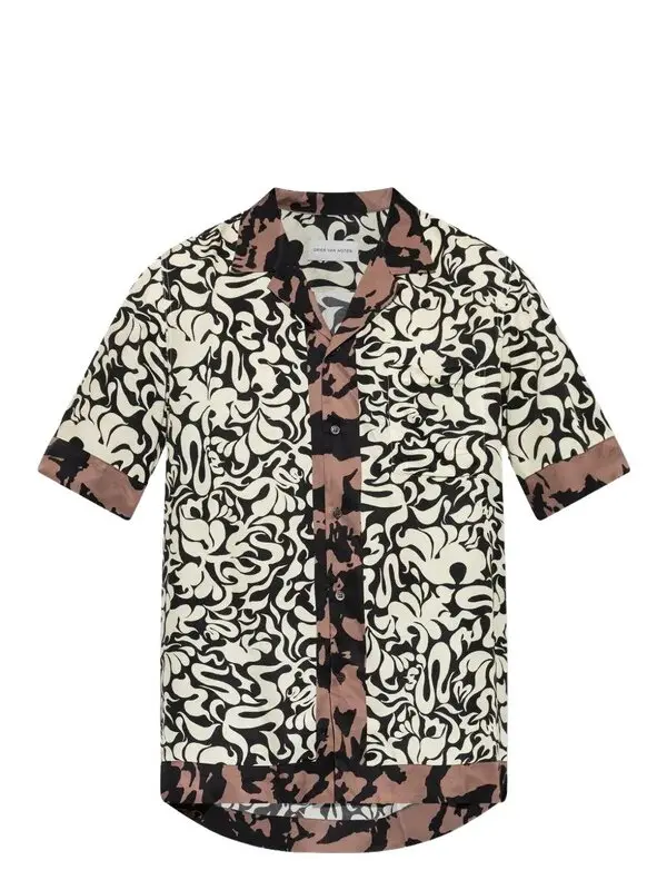 Dries Van Noten Carltone' Short Sleeves Print Shirt - Black