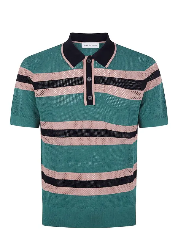 Dries Van Noten Mercy Stripe" Polo Shirt - Green