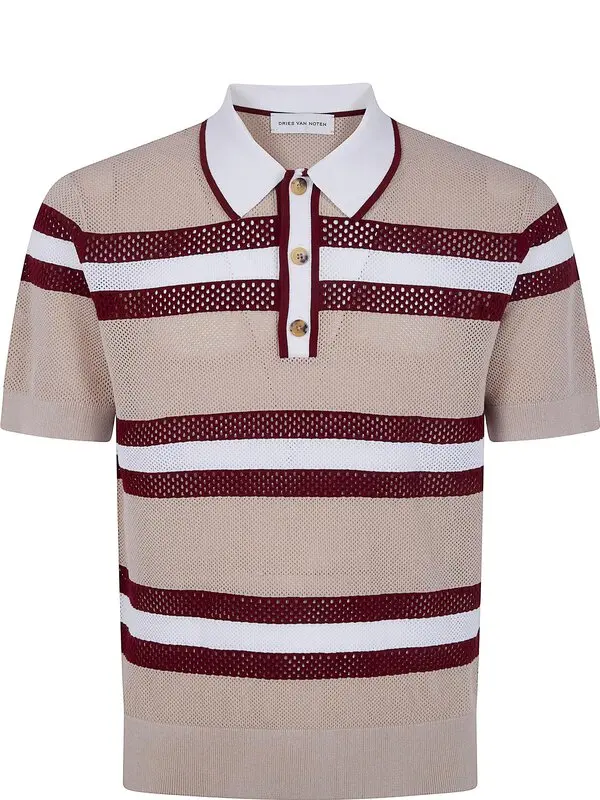 Dries Van Noten Mercy Stripe" Polo Shirt - Beige