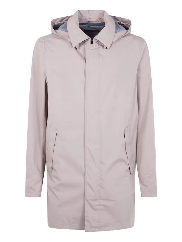 Herno Single-breasted Carcoat - Gray