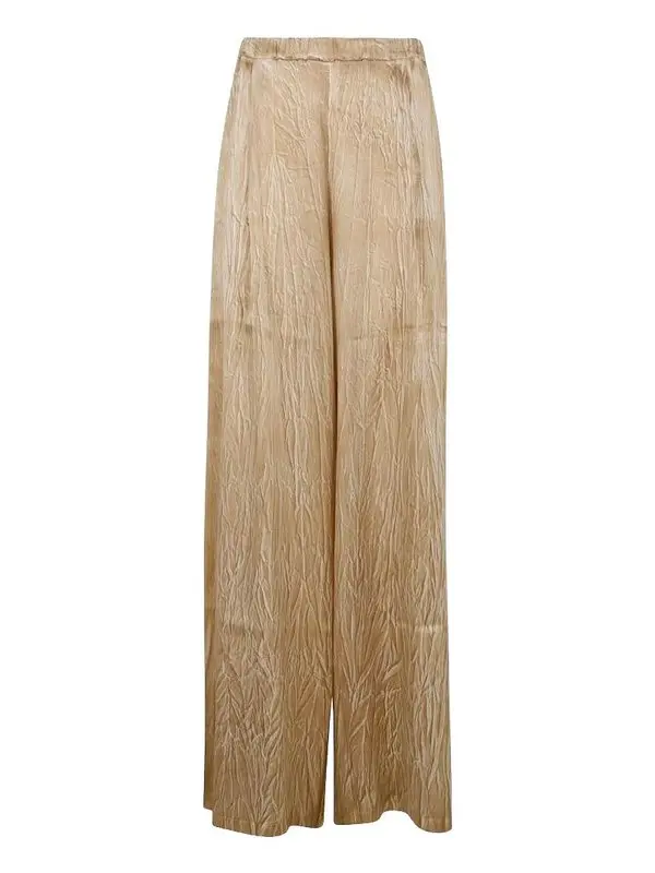 Avant Toi Crumpled Effect Silk Palazzo Pants - Brown