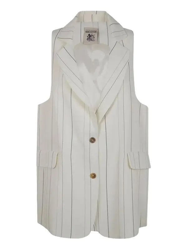 SEMICOUTURE Suit Gilet - White