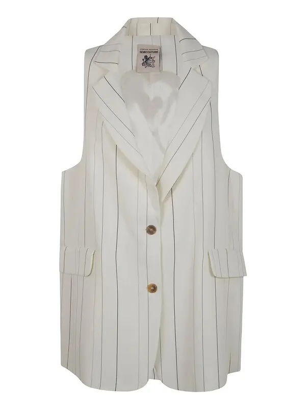SEMICOUTURE Suit Gilet - White
