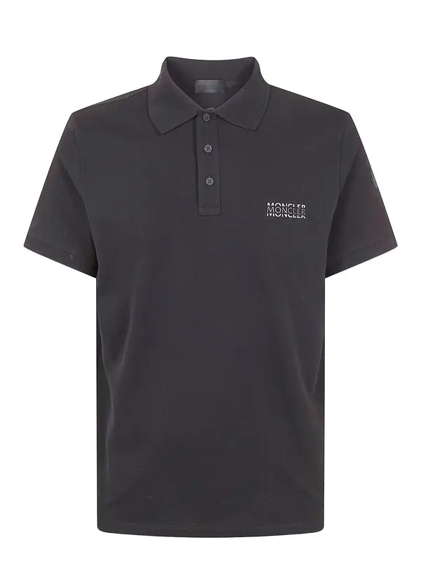 Moncler Short Sleeves Polo Shirt - Black