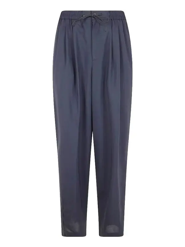 PT TORINO Wide-leg Virgin Wool Trousers - Blue