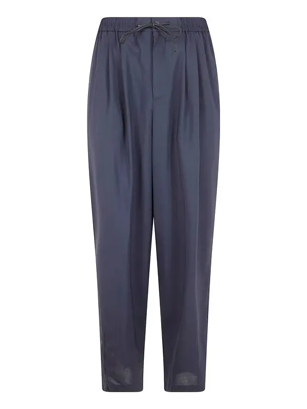 PT TORINO Wide-leg Virgin Wool Trousers - Blue