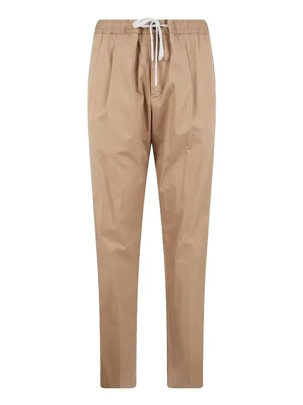 PT TORINO Soft Popeline Regular Trousers - Brown