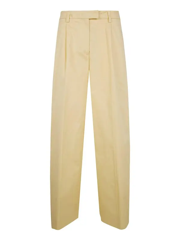 THELATEST Gabardine Wide Leg Trousers - Yellow