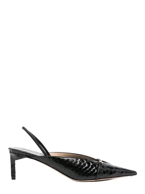 TOM FORD Printed Python Slingbacks - Black