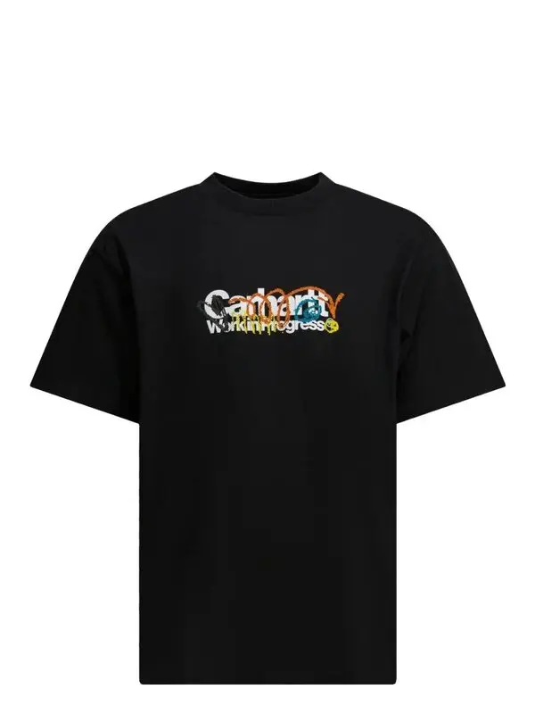 Carhartt Work In Progress Short Sleeves "primary" Organic Cotton T-shirt - Black