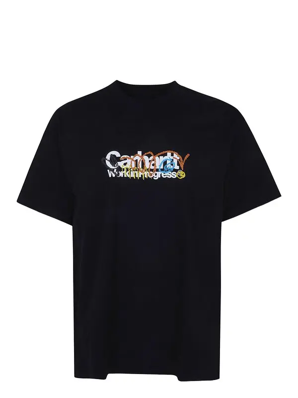 Carhartt Work In Progress Short Sleeves "primary" Organic Cotton T-shirt - Black