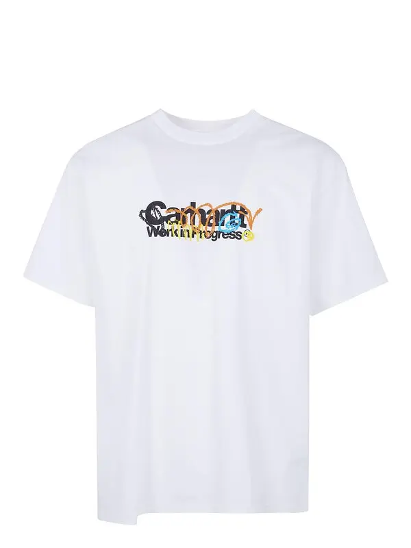 Carhartt Work In Progress Short Sleeves "primary" Organic Cotton T-shirt - White