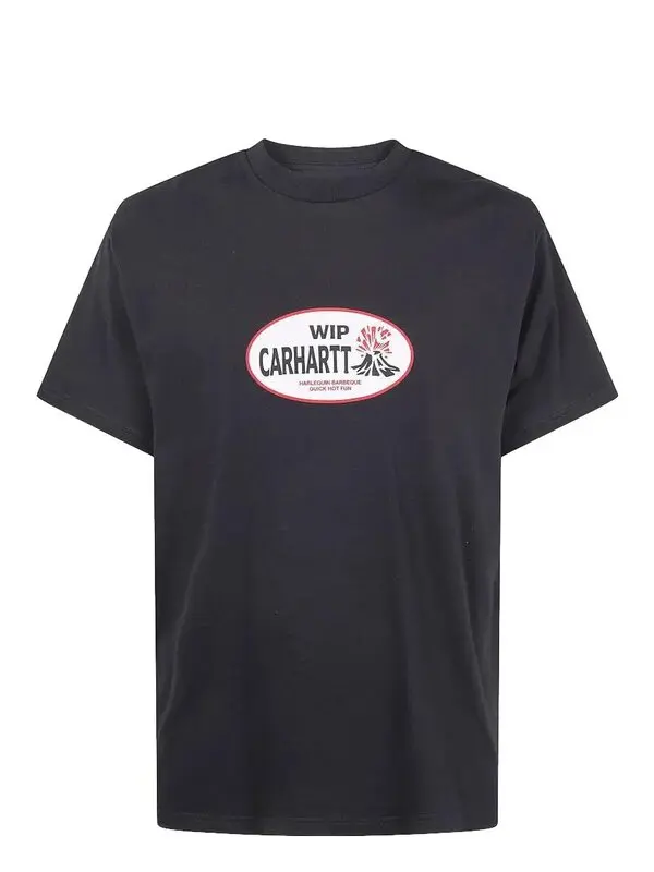 Carhartt Work In Progress Short Sleeves "harlequin Bbg" Organic Cotton T-shirt - Black