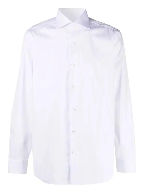 BARBA NAPOLI Classic Popeline Stretch Shirt - White