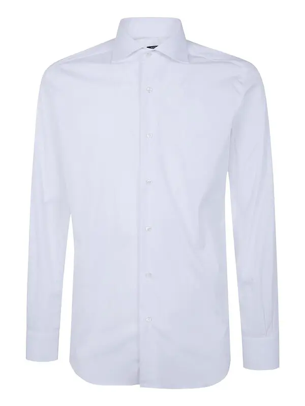 BARBA NAPOLI Classic Popeline Stretch Shirt - White