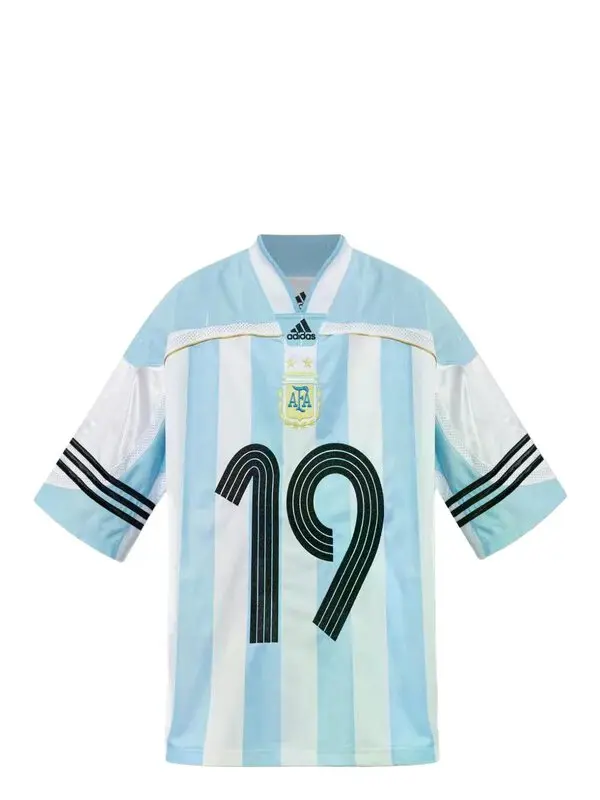 Adidas Striped V-neck T-shirt - Blue