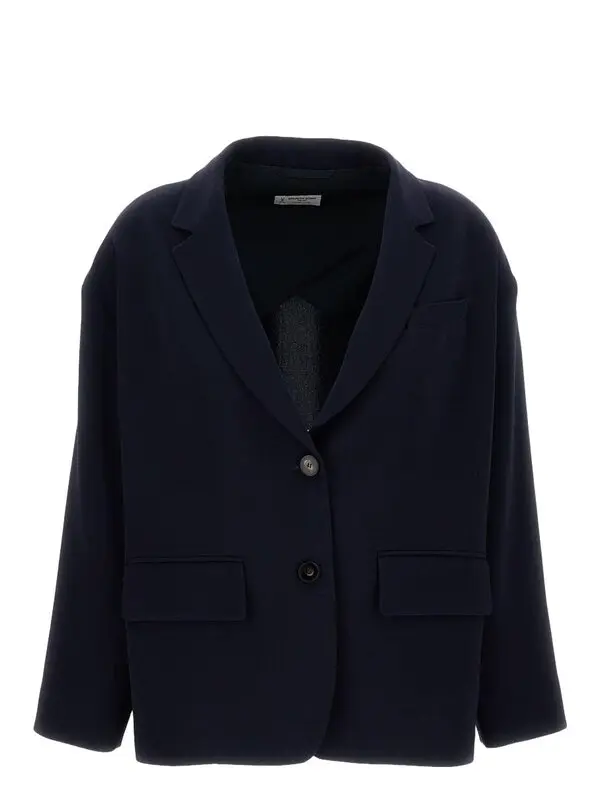 Alberto Biani Single-breasted Blazer Jacket - Blue