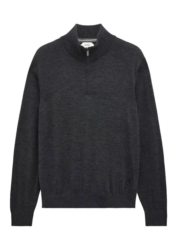 Pringle Of Scotland Quarter-zip Wool Sweater - Grey