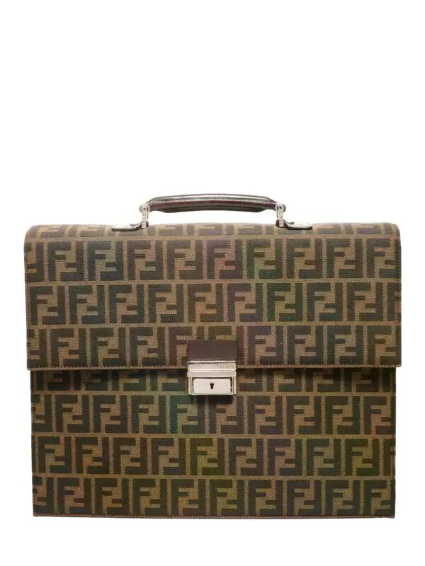 Fendi 1990s Zucca Canvas Briefcase - Neutrals