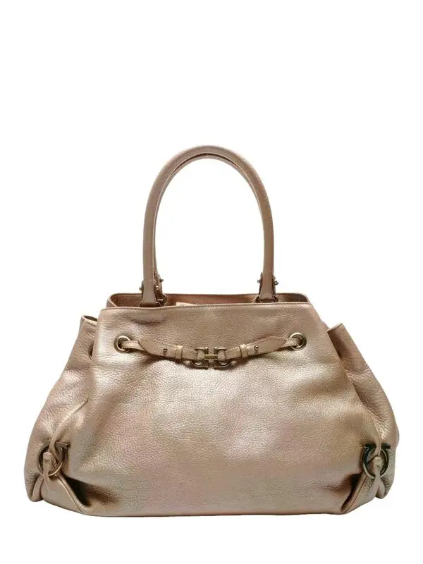 FERRAGAMO 2010s Gancini Leather Tote - Neutrals