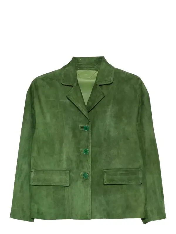 SALVATORE SANTORO Button Pocket Suede Jacket - Green