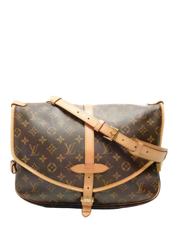 LOUIS VUITTON 2012 Saumur Monogram Shoulder Bag - Brown