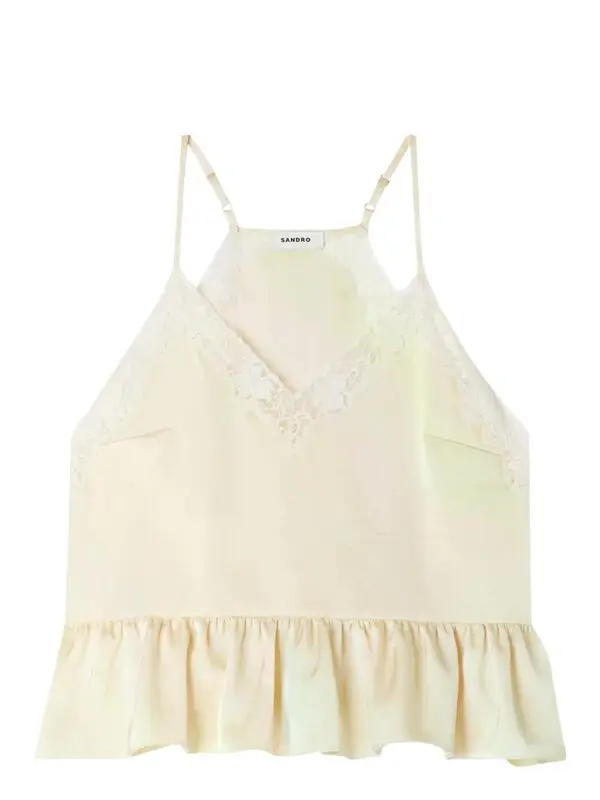 Sandro Lace-trim Top - Yellow