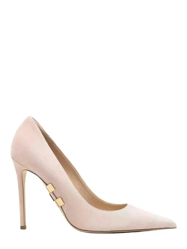 Elisabetta Franchi Metal-logo Pointed Toe Pumps - Pink
