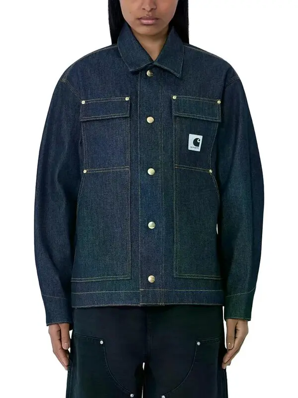 Carhartt Work In Progress Button Patch Pocket Denim Jacket - Blue