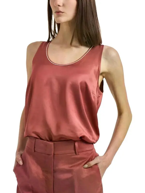 Peserico Sleeveless Scoop Neck Top - Red
