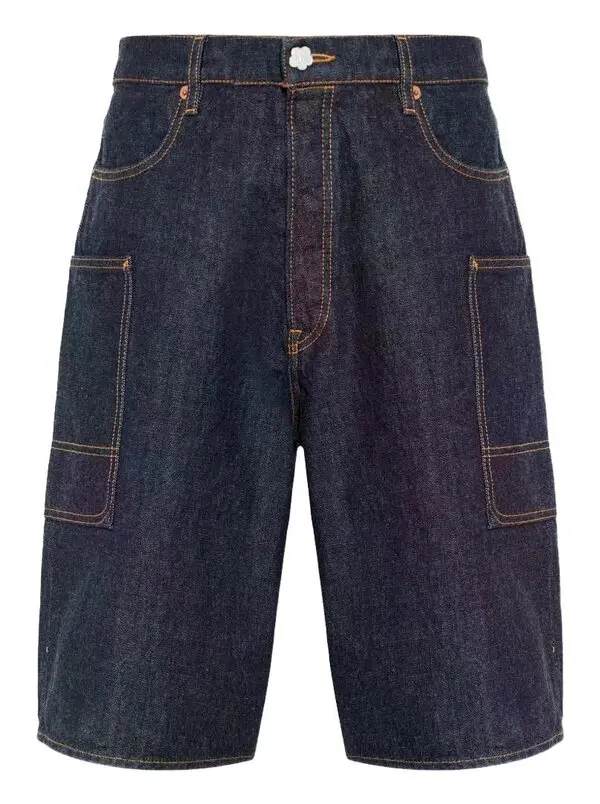 Kenzo Cargo-style Denim Shorts - Blue