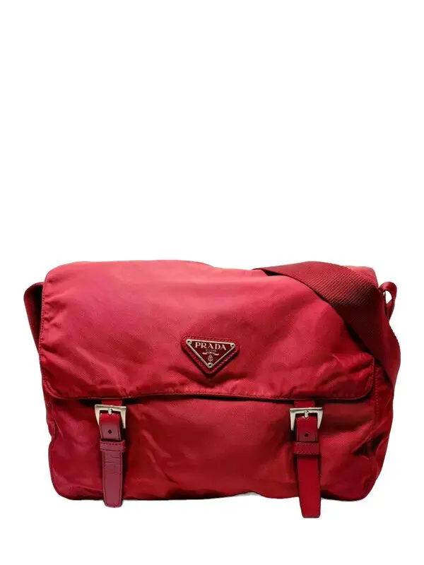Prada 2000-2015 Nylon Shoulder Bag - Red